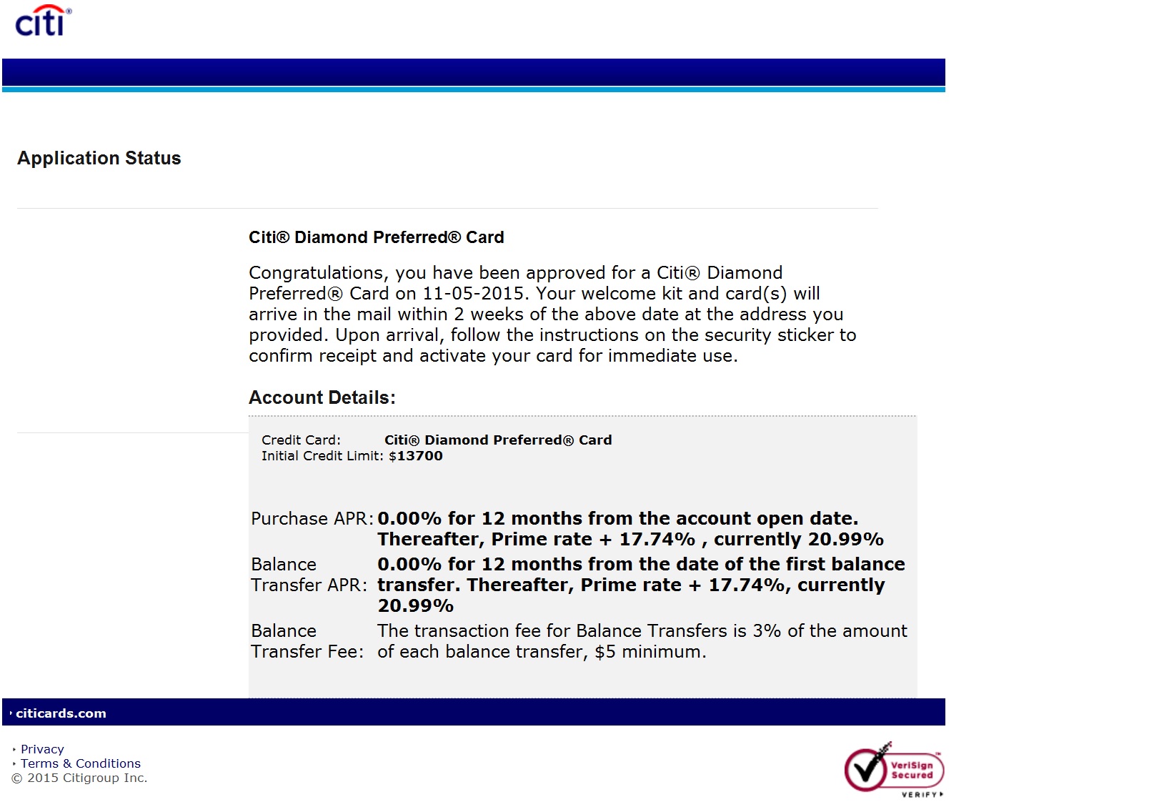 Citi Diamond Pre-Select offer Approved....need adv... - myFICO® Forums ...