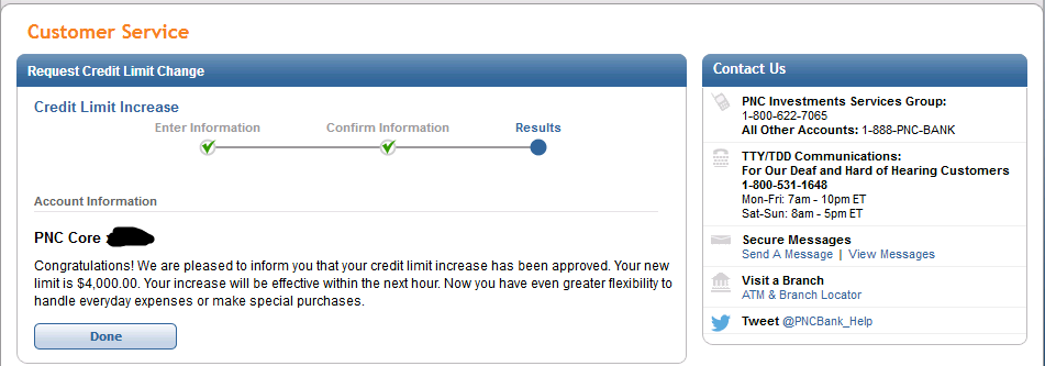 PNC Core CLI - $1000 > $4000 - myFICO® Forums - 5543662