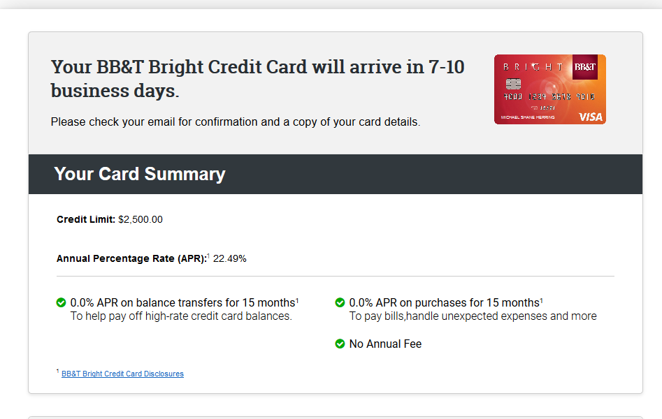 BB&T Bright Card - Page 4 - myFICO® Forums - 5684575