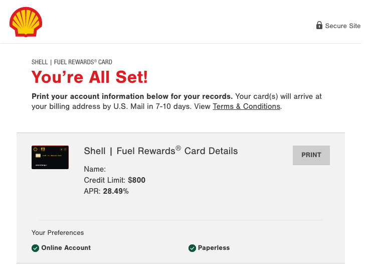 Citi Shell Fuel Rewards Gas (store) Card Approved ... - myFICO® Forums ...