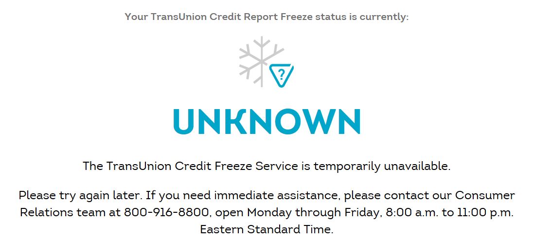 What's up with Transunion "credit freeze" website.... - myFICO® Forums ...