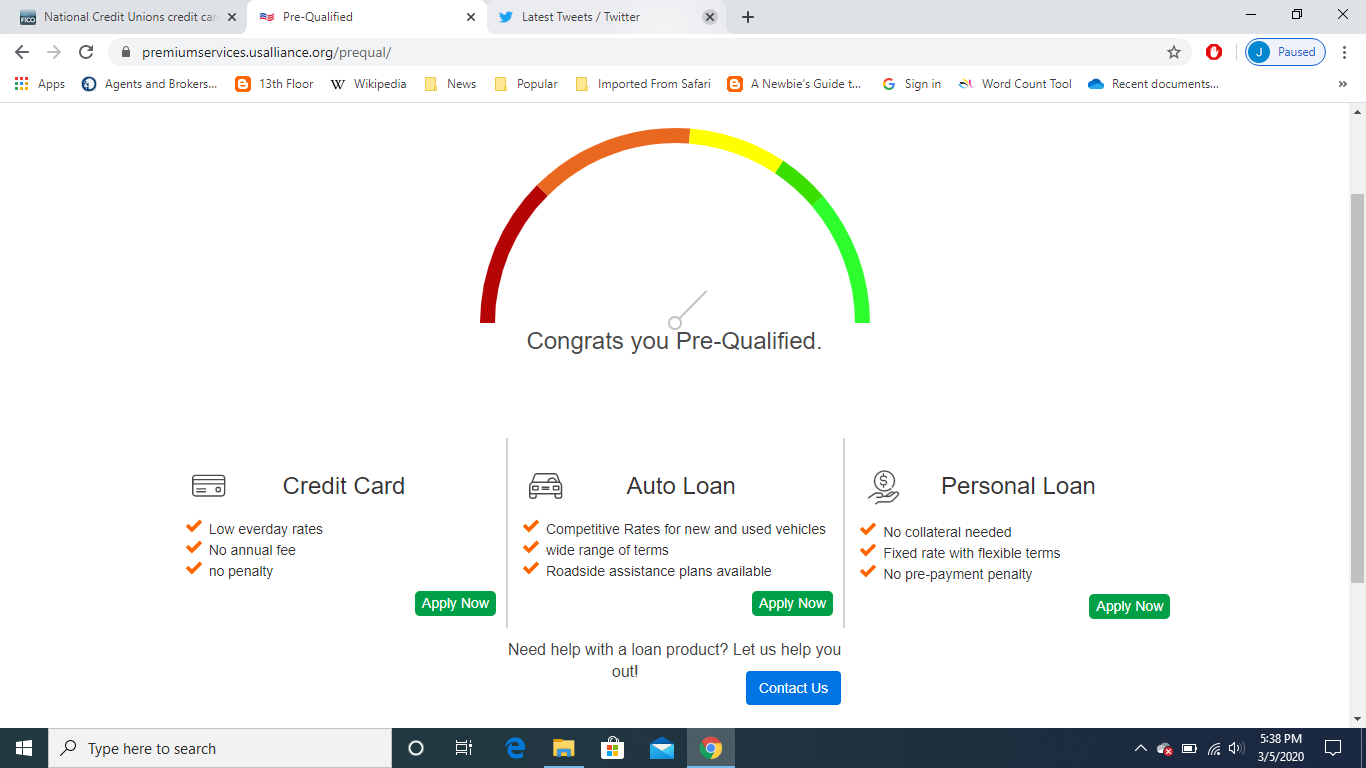 National Credit Unions credit card pre qualify - Page 2 - myFICO ...