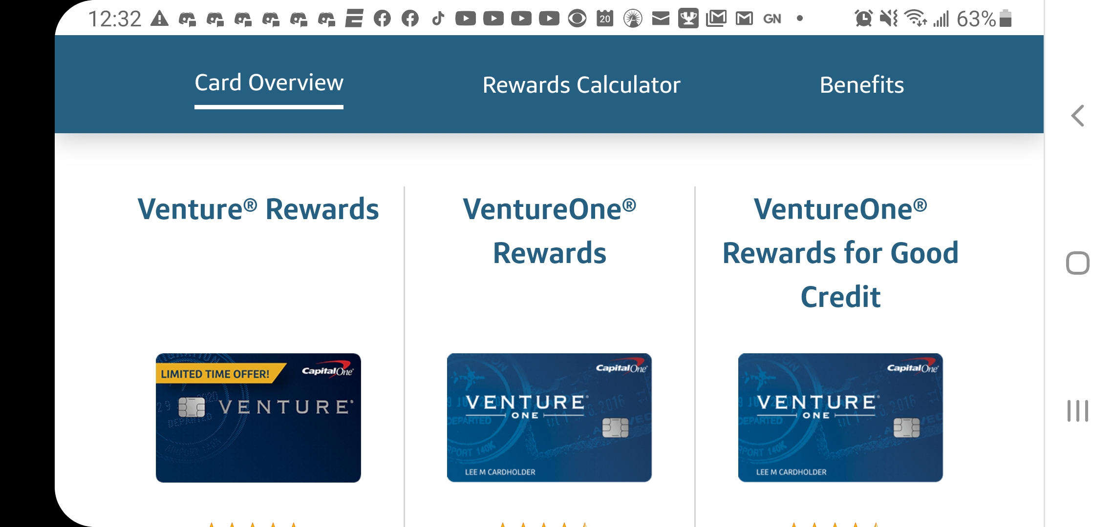 Looking for Data points on Cap 1 VentureOne Reward... - Page 2 - myFICO ...