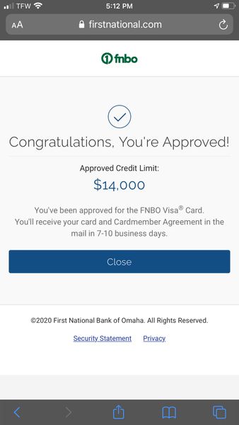 FNBO visa approval prime rate card - myFICO® Forums - 6168274