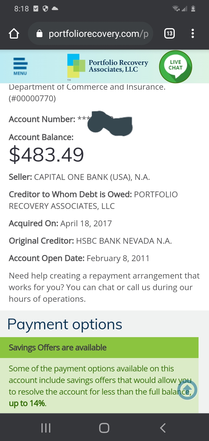 Portfolio recovery open date? - myFICO® Forums - 6256722