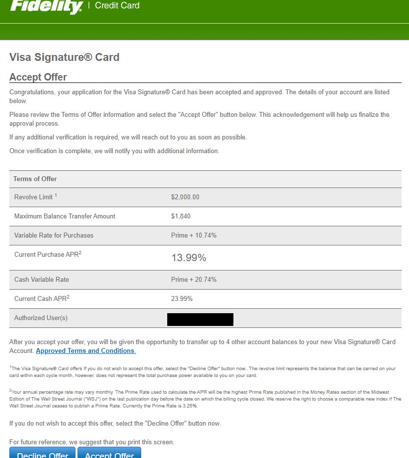 Fidelity Rewards Credit Card Approval..........but... - myFICO® Forums ...