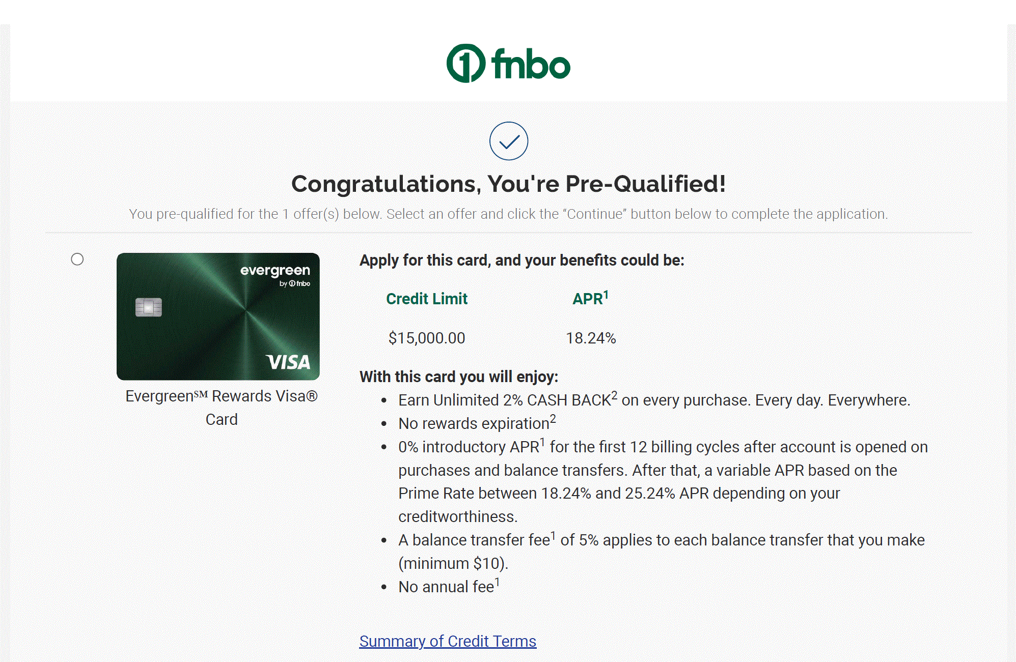 FNBO Rewards Pre-Qual App Data Points (UPDATE: DEN... - Page 2 - myFICO ...