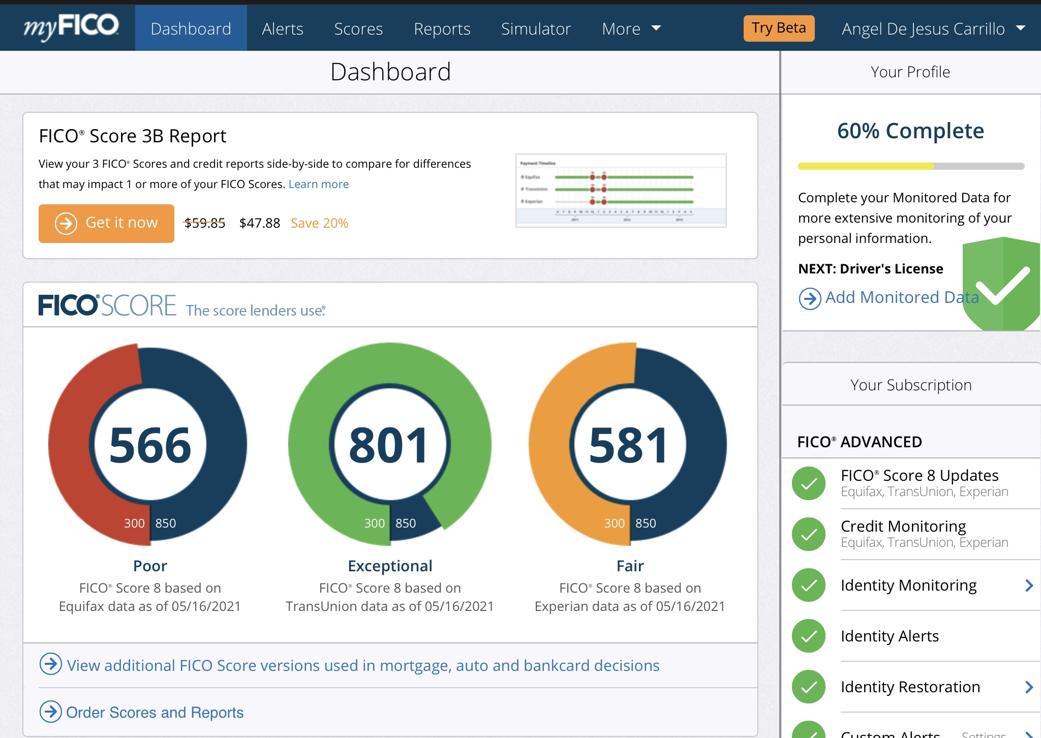 My FICO range from 566-801!!!!! - myFICO® Forums - 6329313