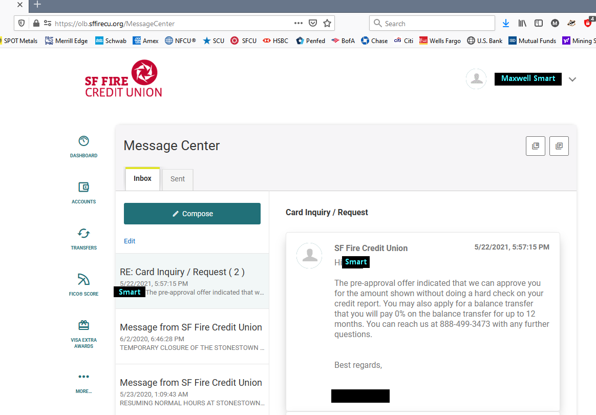 SFFCU VISA "SP" $25,000.00 *****Approved - Page 4 - myFICO® Forums ...
