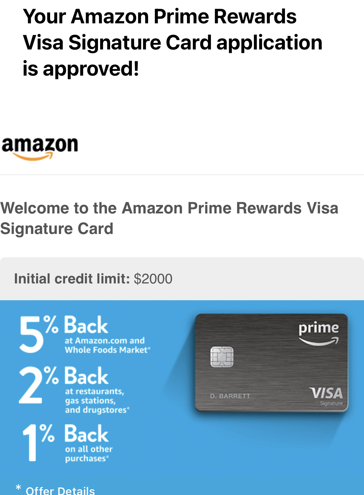 Chase Amazon Prime approval - myFICO® Forums - 6405404