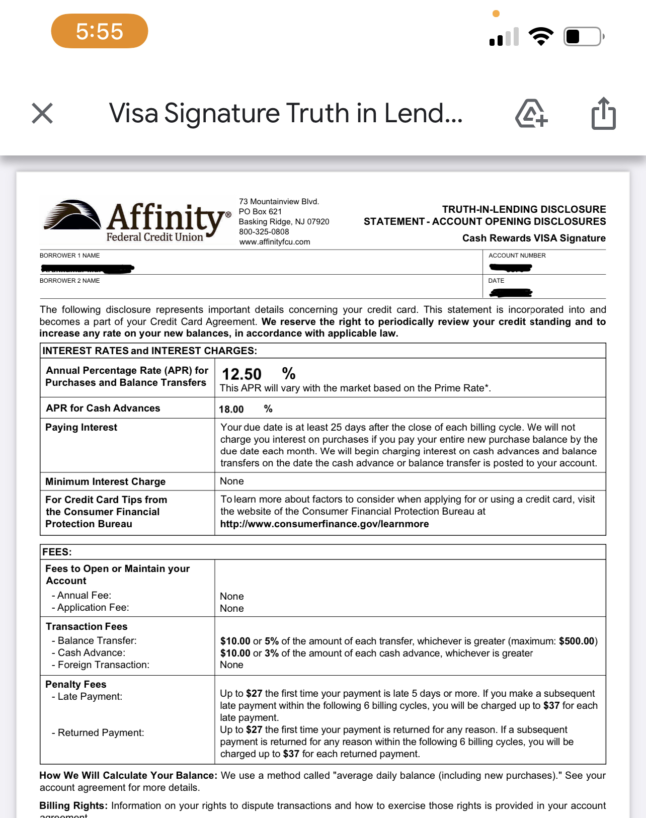 Affinity FCU Cash Rewards approval!!! $10K & 12.5% - myFICO® Forums - 6423876