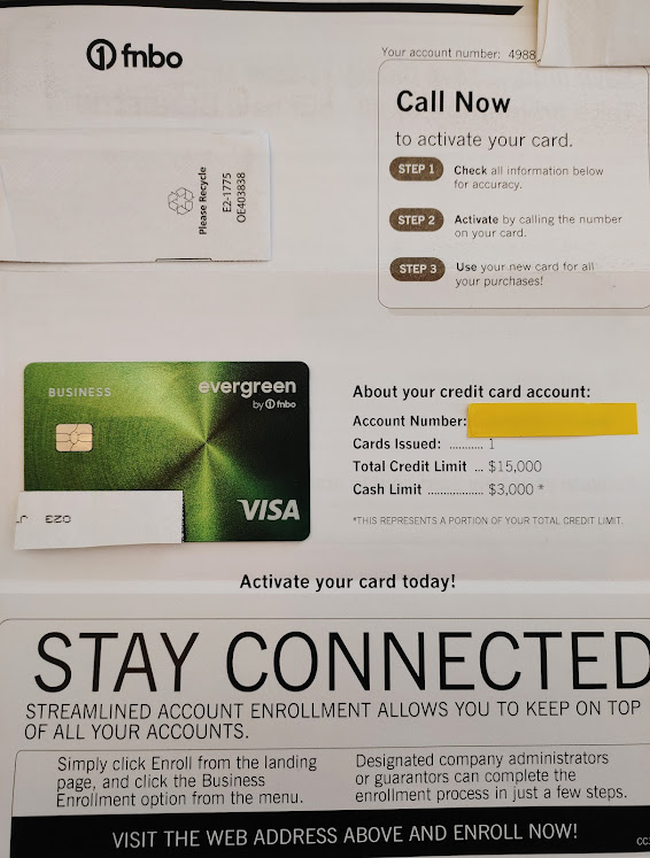 FNBO Signature Bus. VISA Card $15,000.00 ** Approv... - Page 2 - myFICO ...