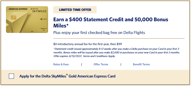 Amex Delta Gold offer via Delta portal - myFICO® Forums - 6498672
