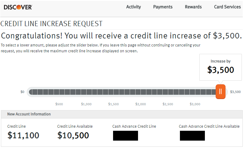 Discover Credit Limit Increase ~ Again!!! - myFICO® Forums - 6556302