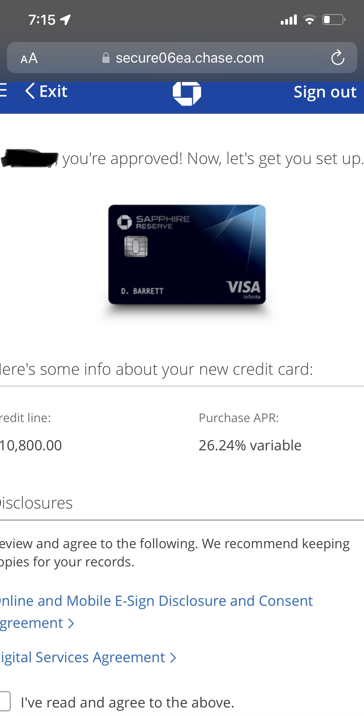 Chase Sapphire Reserve - Approved - myFICO® Forums - 6592578