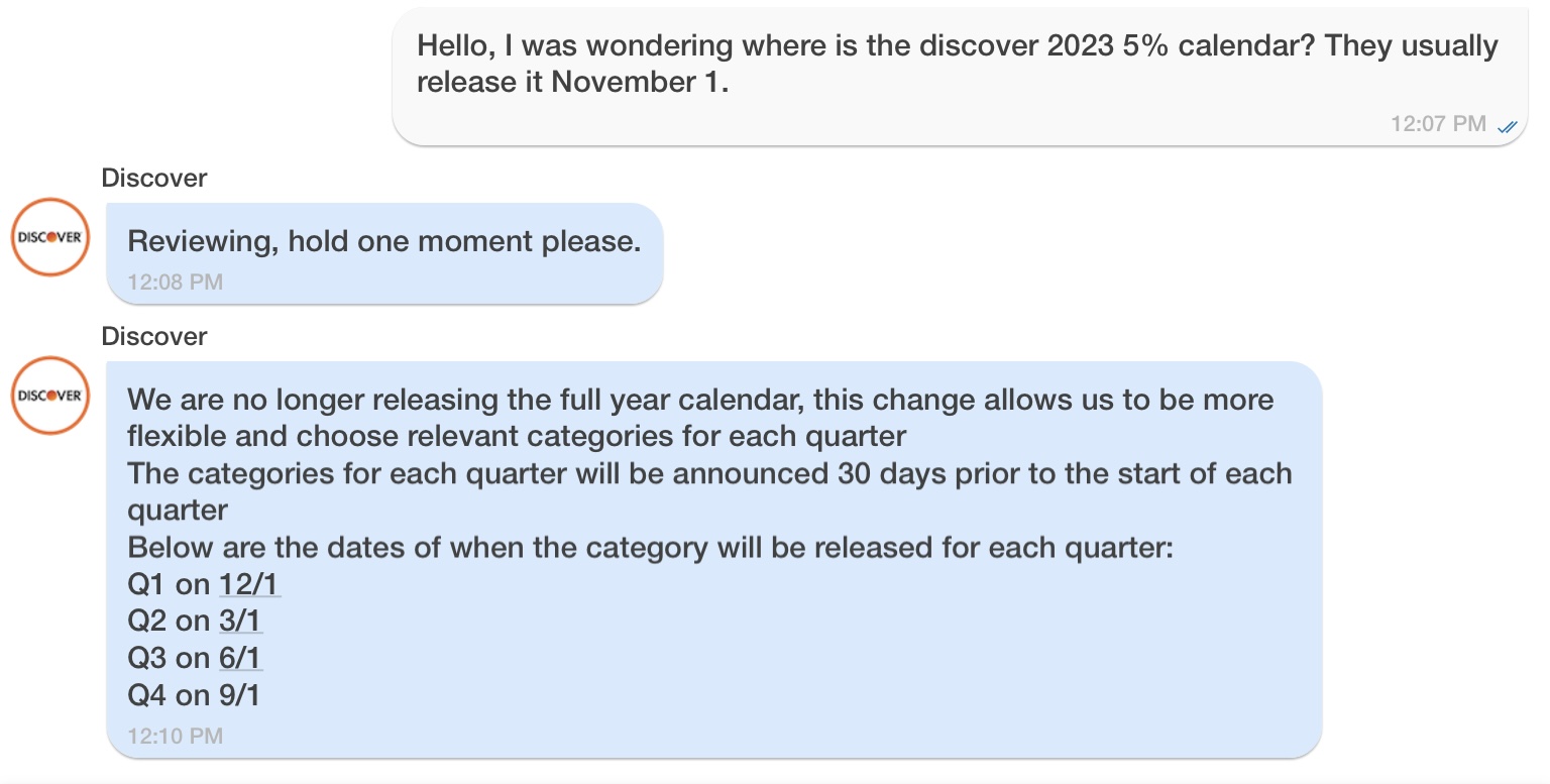 Discover is no longer releasing full year 5% calen... - myFICO® Forums ...