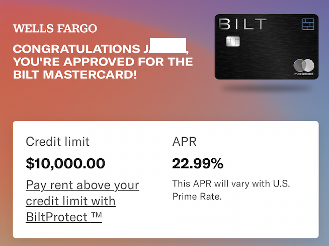 Bilt MC Approval --- $10,000!!! - myFICO® Forums - 6623123