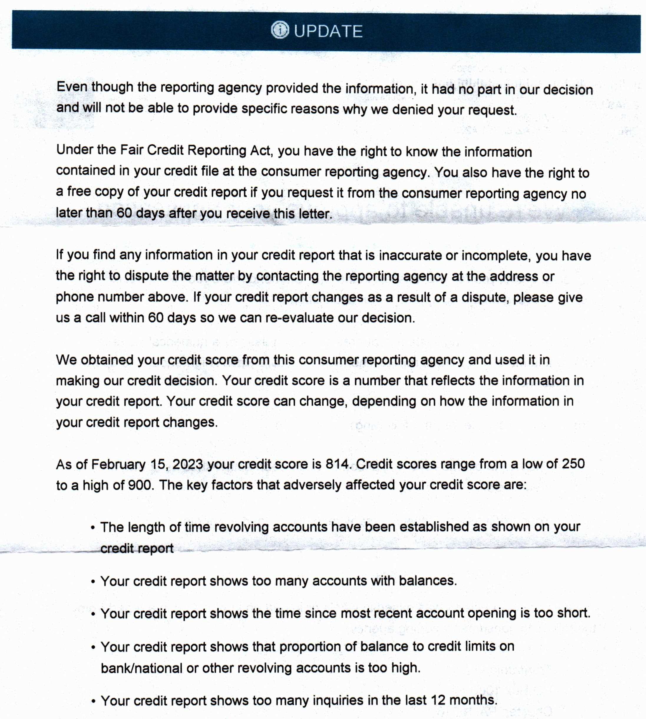 Citibank Denied Credit — 814 score. - myFICO® Forums - 6649857