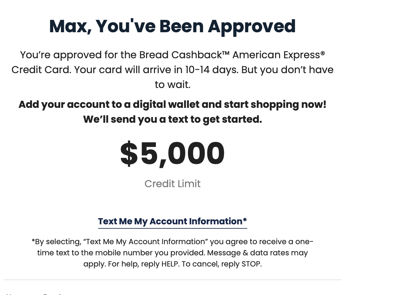 Bread AMEX SOFT PULL APPROVAL - myFICO® Forums - 6652550