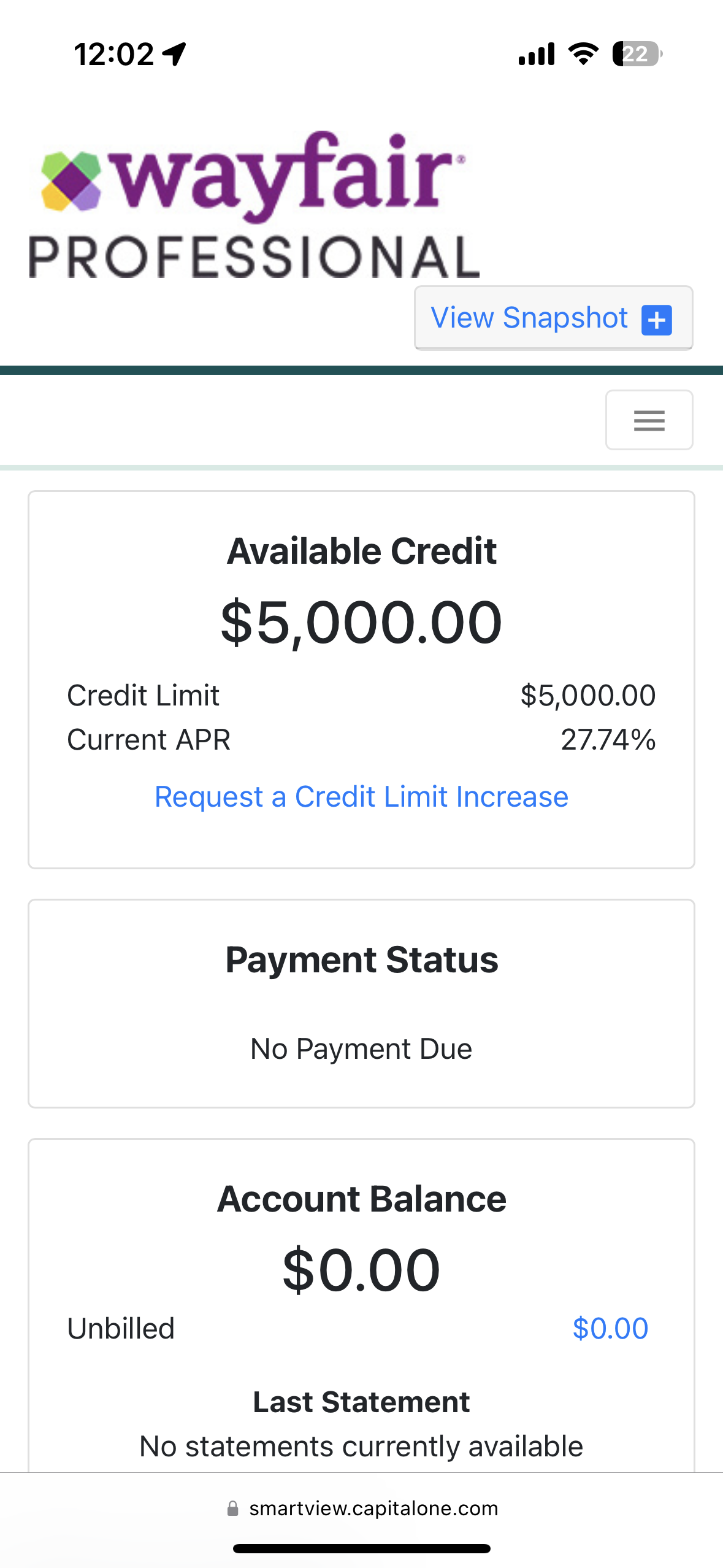 Wayfair Business Revolving Card No PG APPROVED! - myFICO® Forums - 6659755