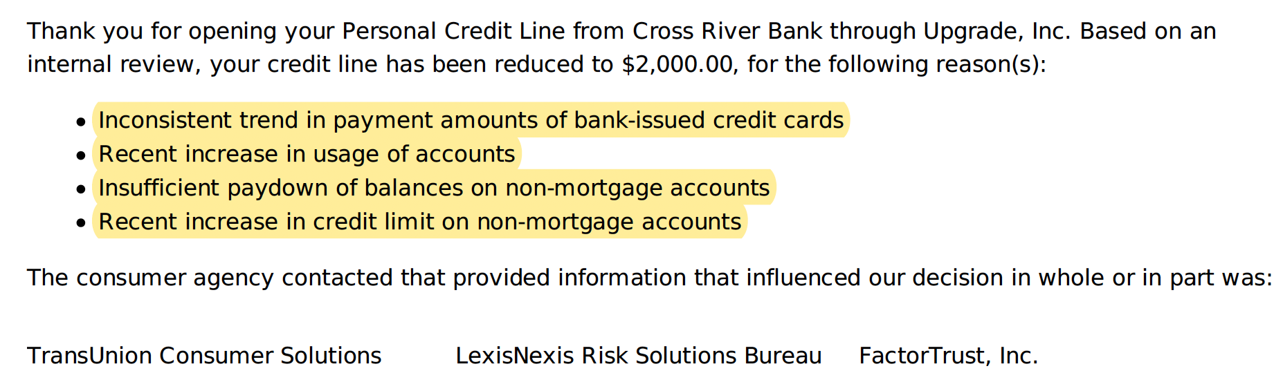 Upgrade Credit Card credit limit decrease - myFICO® Forums - 6679855