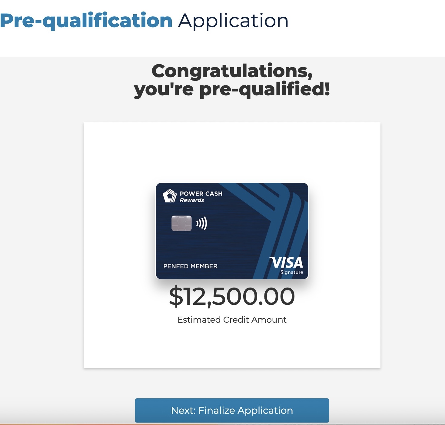 PenFed Power Cash Visa Signature Pre-Approval *Upd... - myFICO® Forums ...