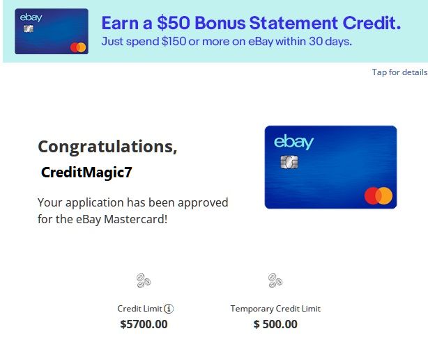 Instant Approval Ebay Mastercard! - myFICO® Forums - 6691331