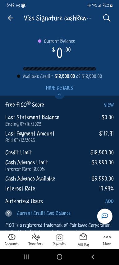 NFCU cashRewards CLI - myFICO® Forums - 6695230