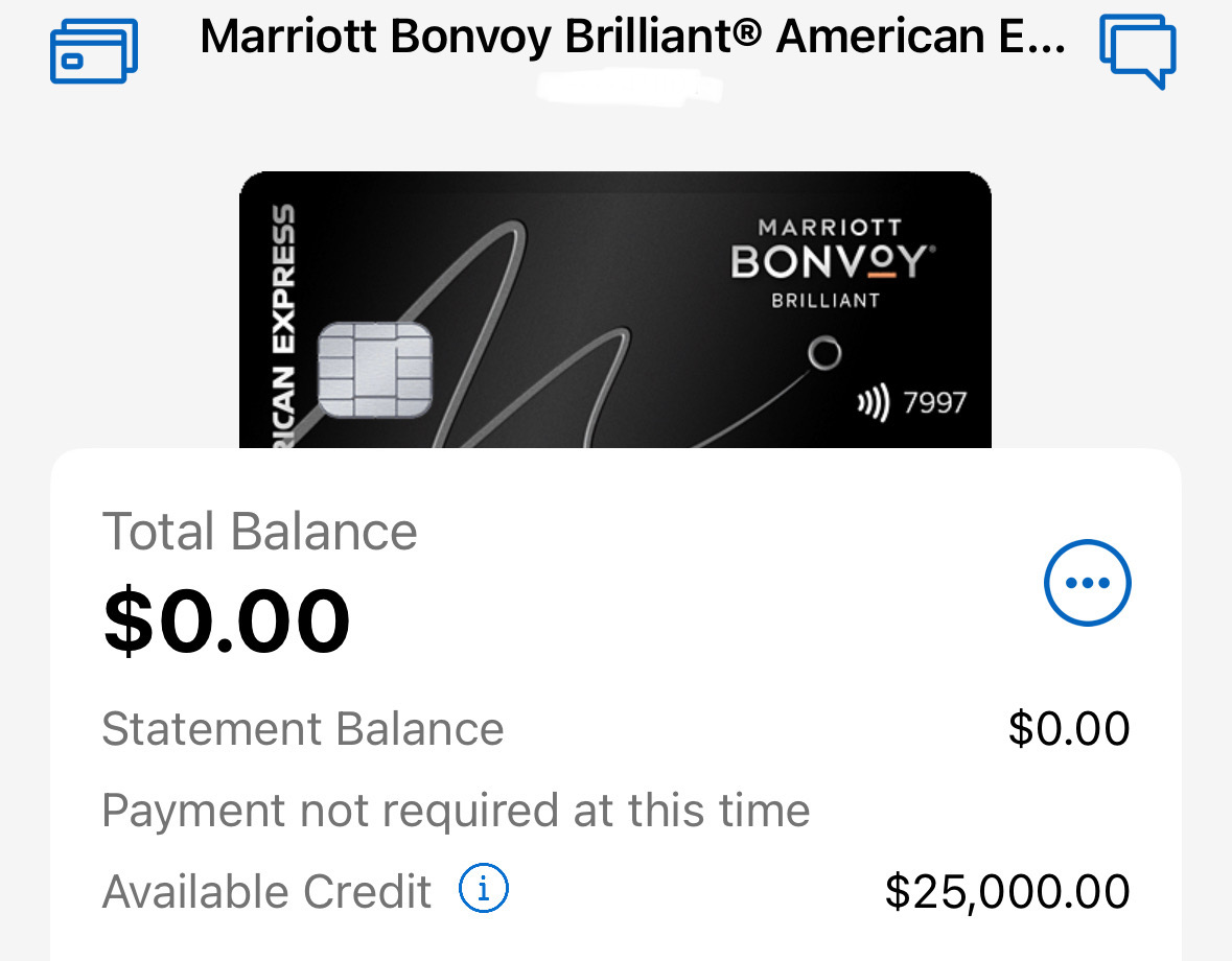 Amex Marriott Bonvoy Brilliant $25K SL - myFICO® Forums - 6697438