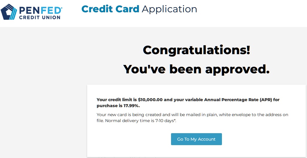 4th PenFed Card Gold $10K Approved!! - myFICO® Forums - 6697615