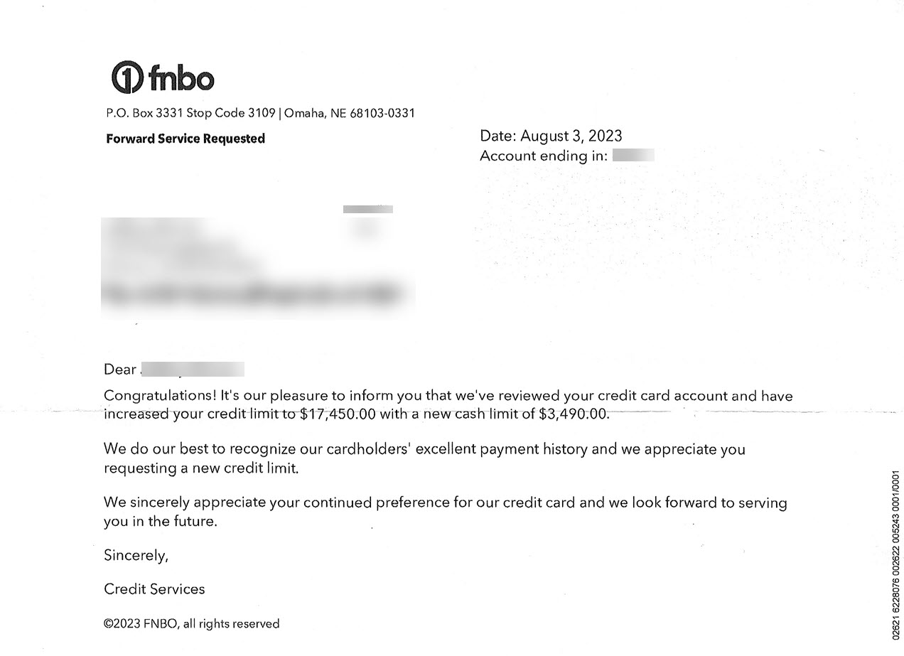 FNBO SP CLI’s On 2 Personal Cards - myFICO® Forums - 6701619