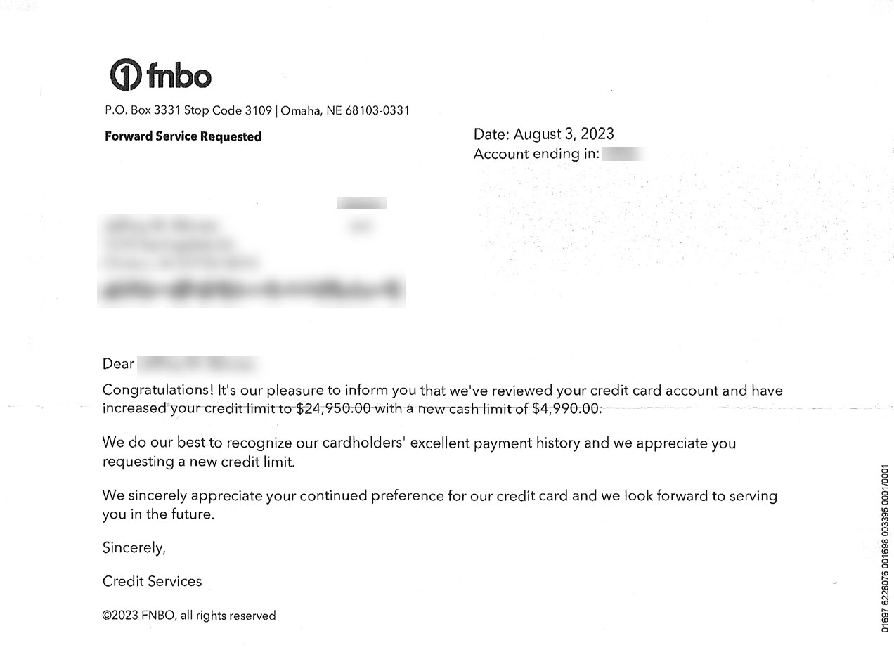 FNBO SP CLI’s On 2 Personal Cards - myFICO® Forums - 6701619