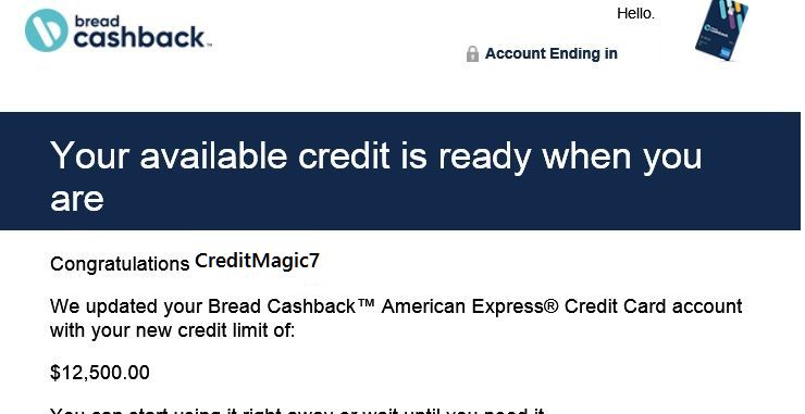 Bread Cashback AmEx Instant SP CLI! - myFICO® Forums - 6705168