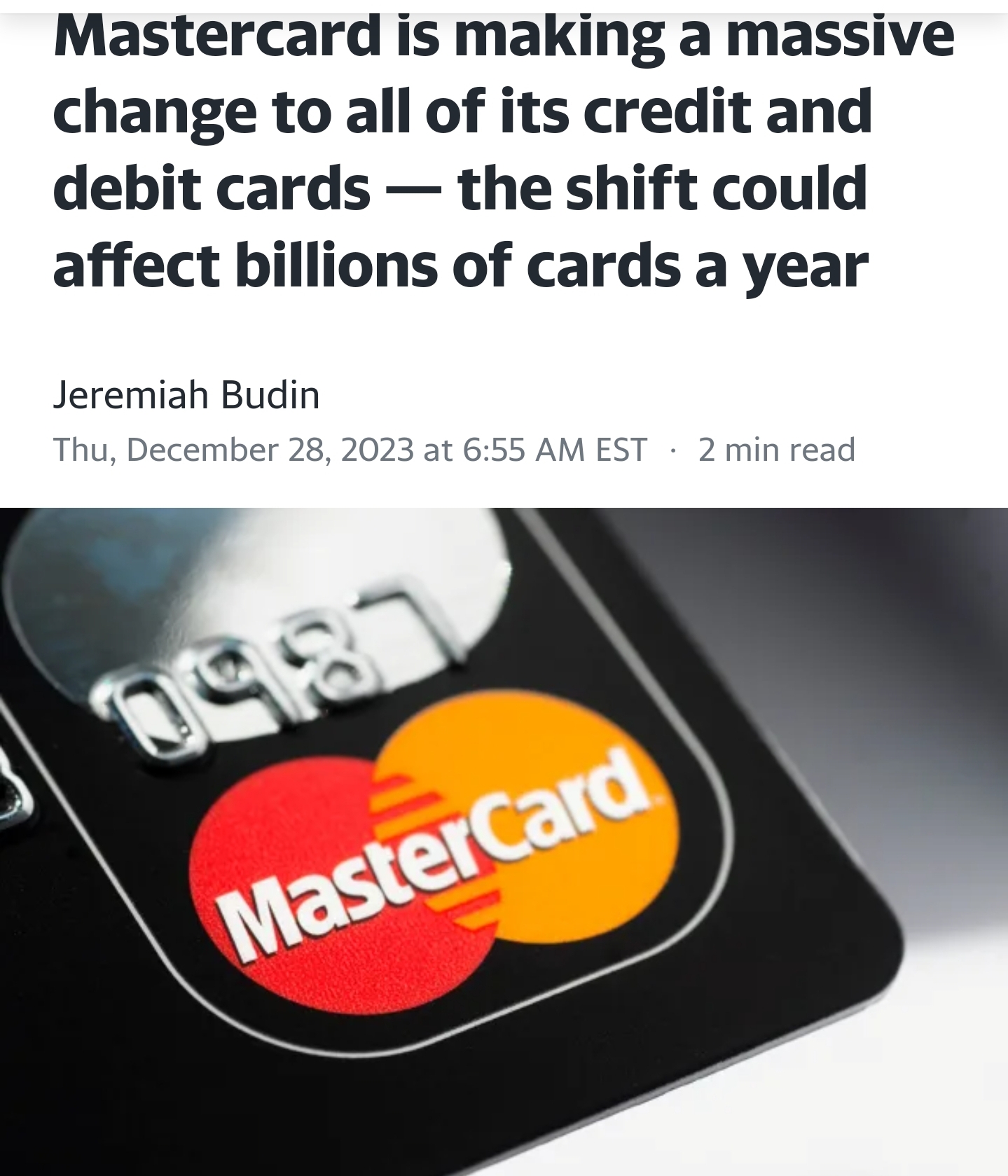 MASTERCARD ANNOUNCING NEW CHANGES BY 2028 - myFICO® Forums - 6729136