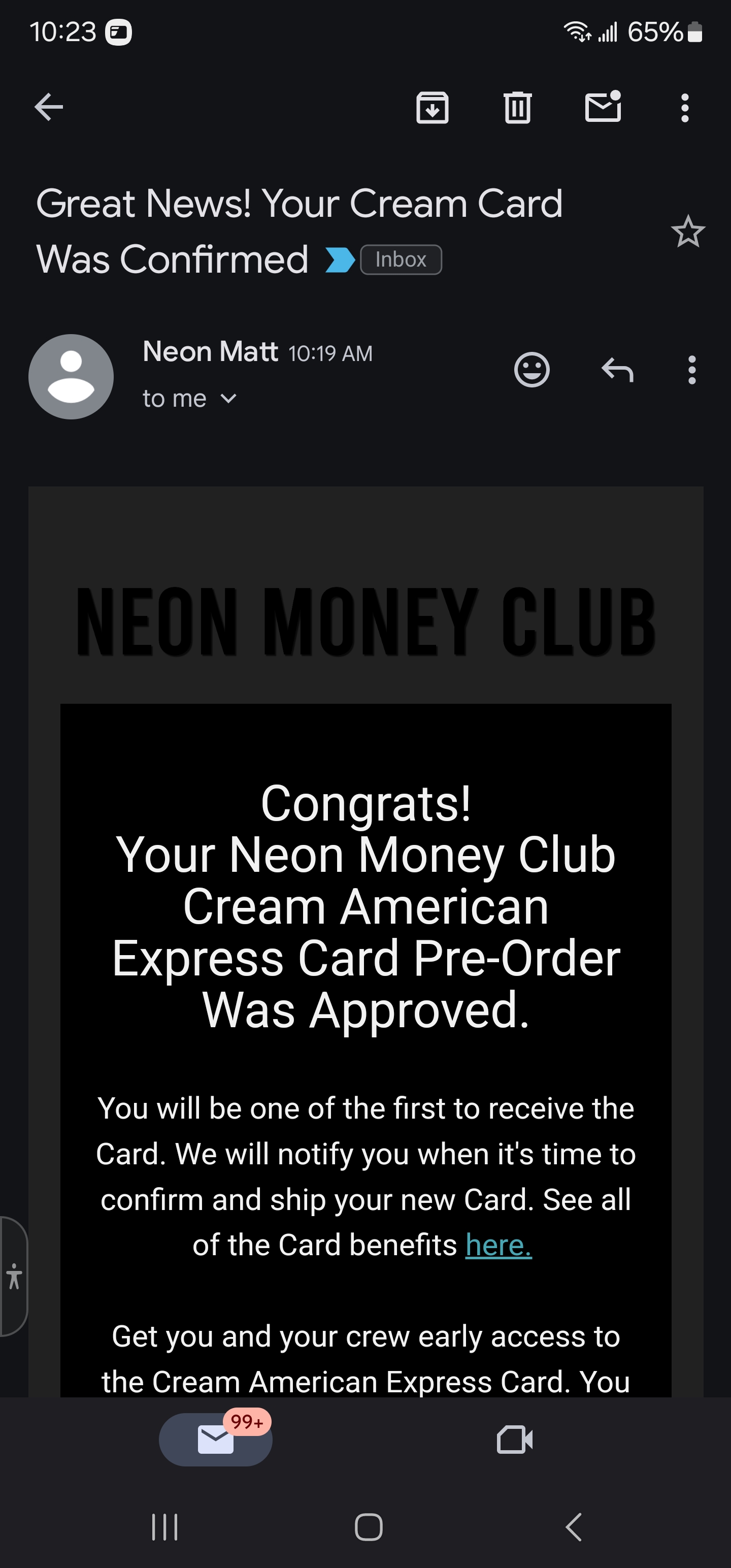 Neon Money Club Cream American Express approved fo... - myFICO® Forums ...