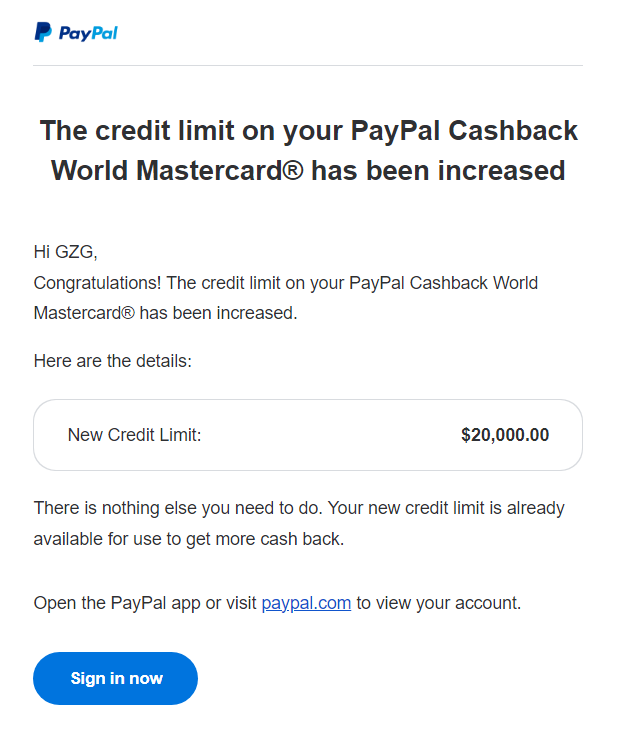 $10k PayPal MC CLI - $10k - $20k - myFICO® Forums - 6767047