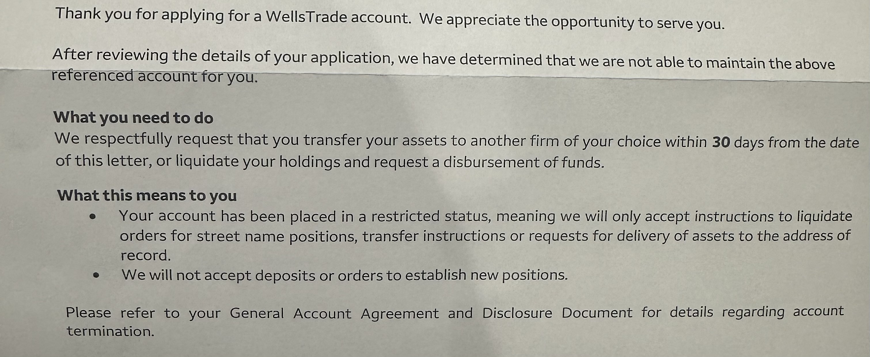 Wells Fargo Advisors Restricted WellsTrade Account - myFICO® Forums ...