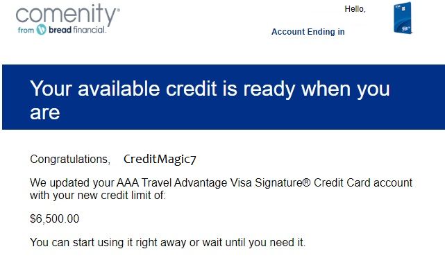 Comenity AAA Travel Advantage Visa SP CLI - myFICO® Forums - 6797669