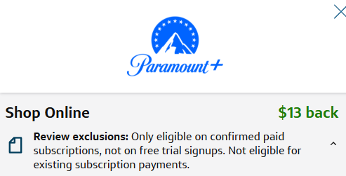 Capital One offer - Paramount Plus - myFICO® Forums - 6808502
