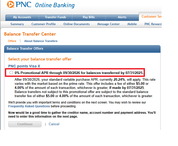 PNC Credit Card 0% APR Balance Transfer Offer for ... - myFICO® Forums ...
