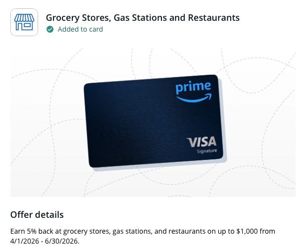 Chase Prime Visa 5% on GGR through June - myFICO® Forums - 6860613